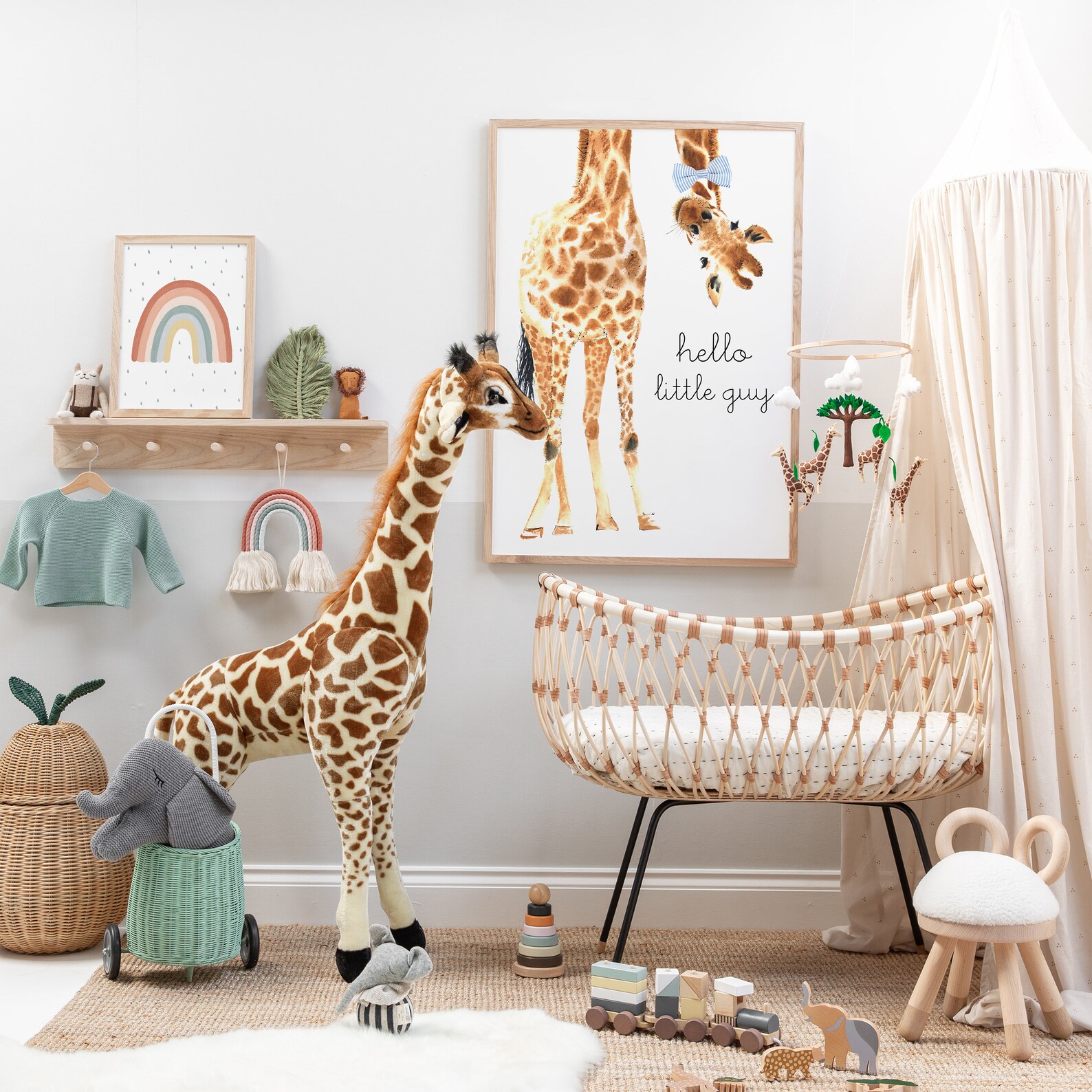 Hello Little One Giraffe Original Unframed | Etsy