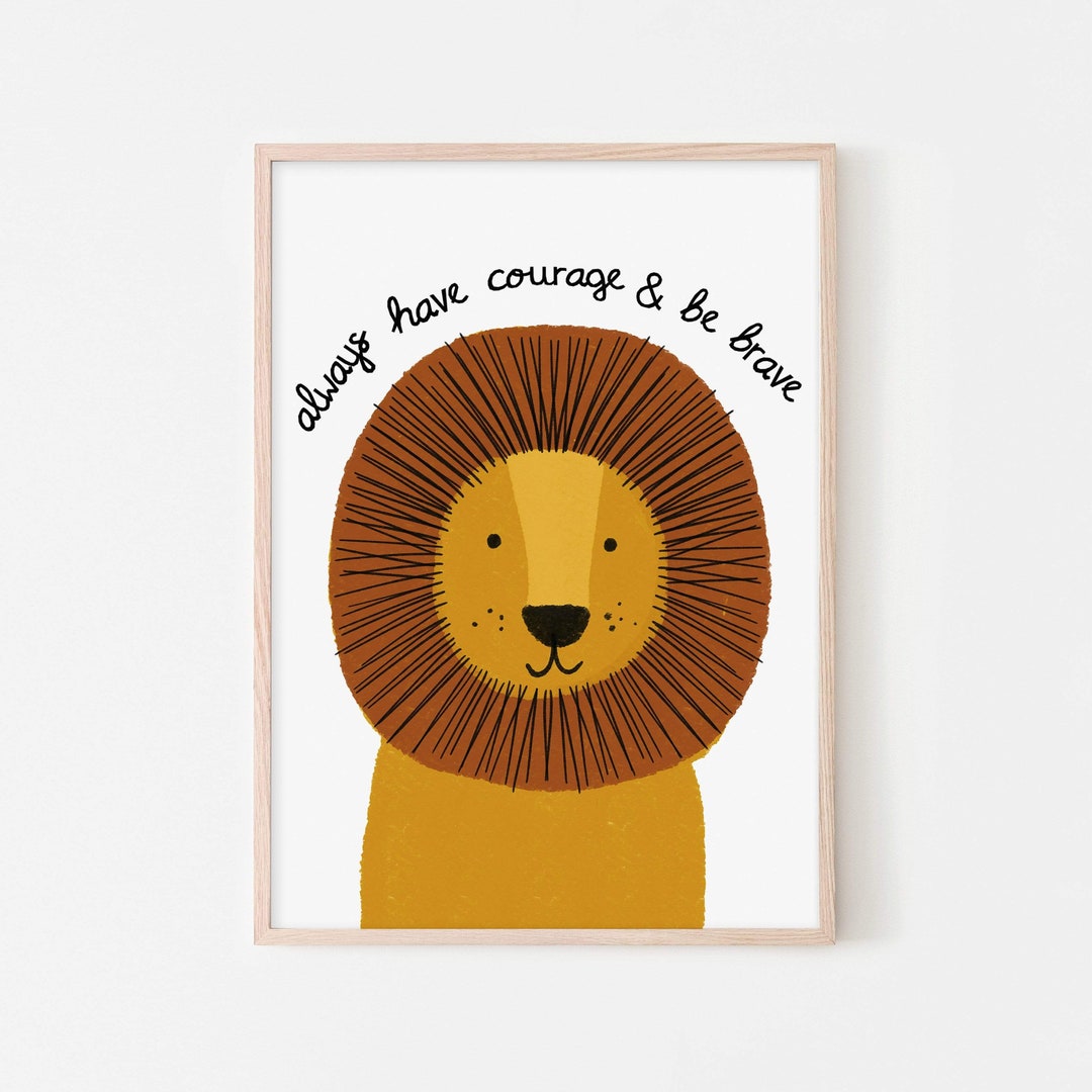 Lion - Courage & Brave Quote | Framed Print - Etsy