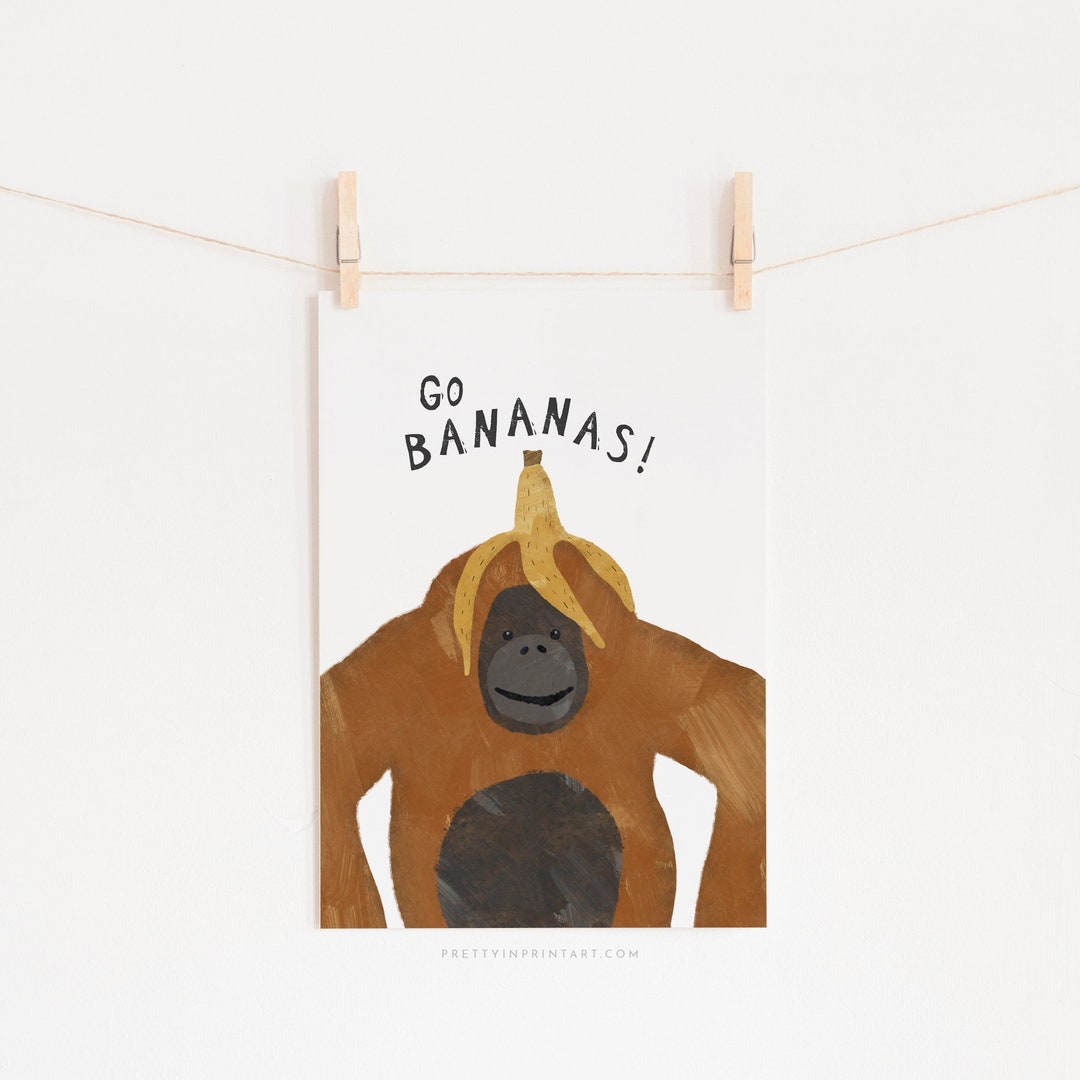 Go Bananas Orangutan Poster | Unframed - Etsy