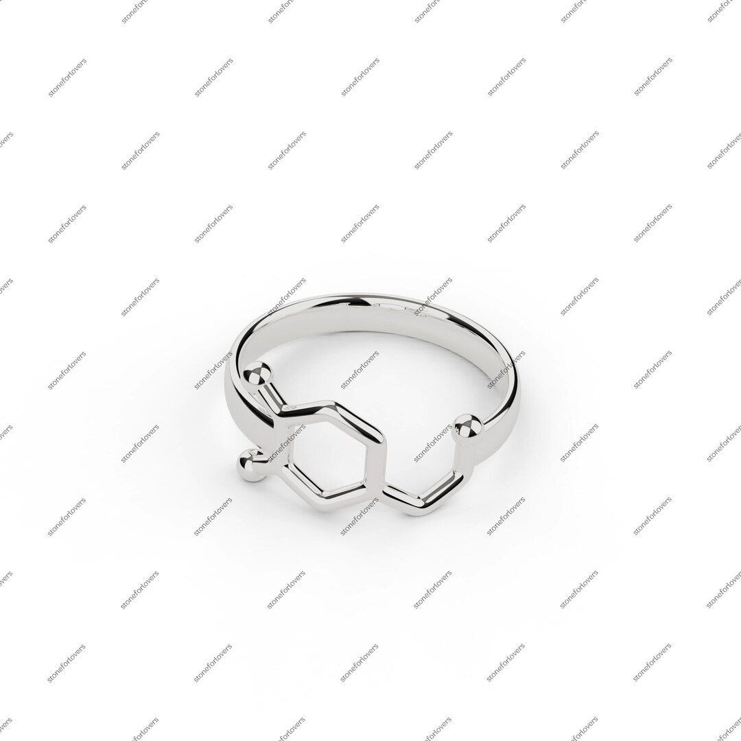 Dopamine Ring Biology Jewelry Sterling Silver 925 Ring Chemical ...
