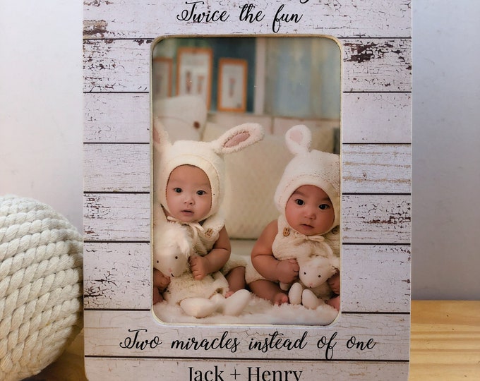 Twins Gift Frame Twins Picture Frame. Nursery Decor. Brothers Picture ...