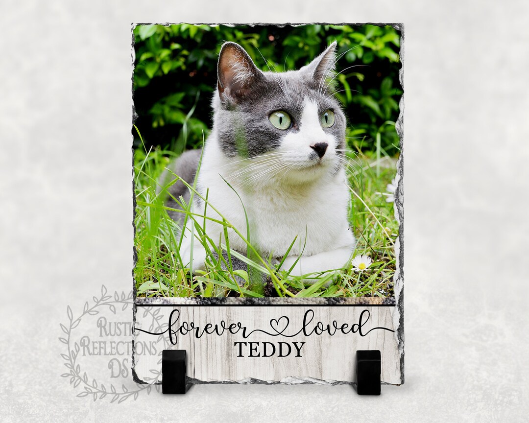 PERSONALIZED Pet Memorial Slate, Pet Loss Gift, Cat Sympathy Gift, Dog ...
