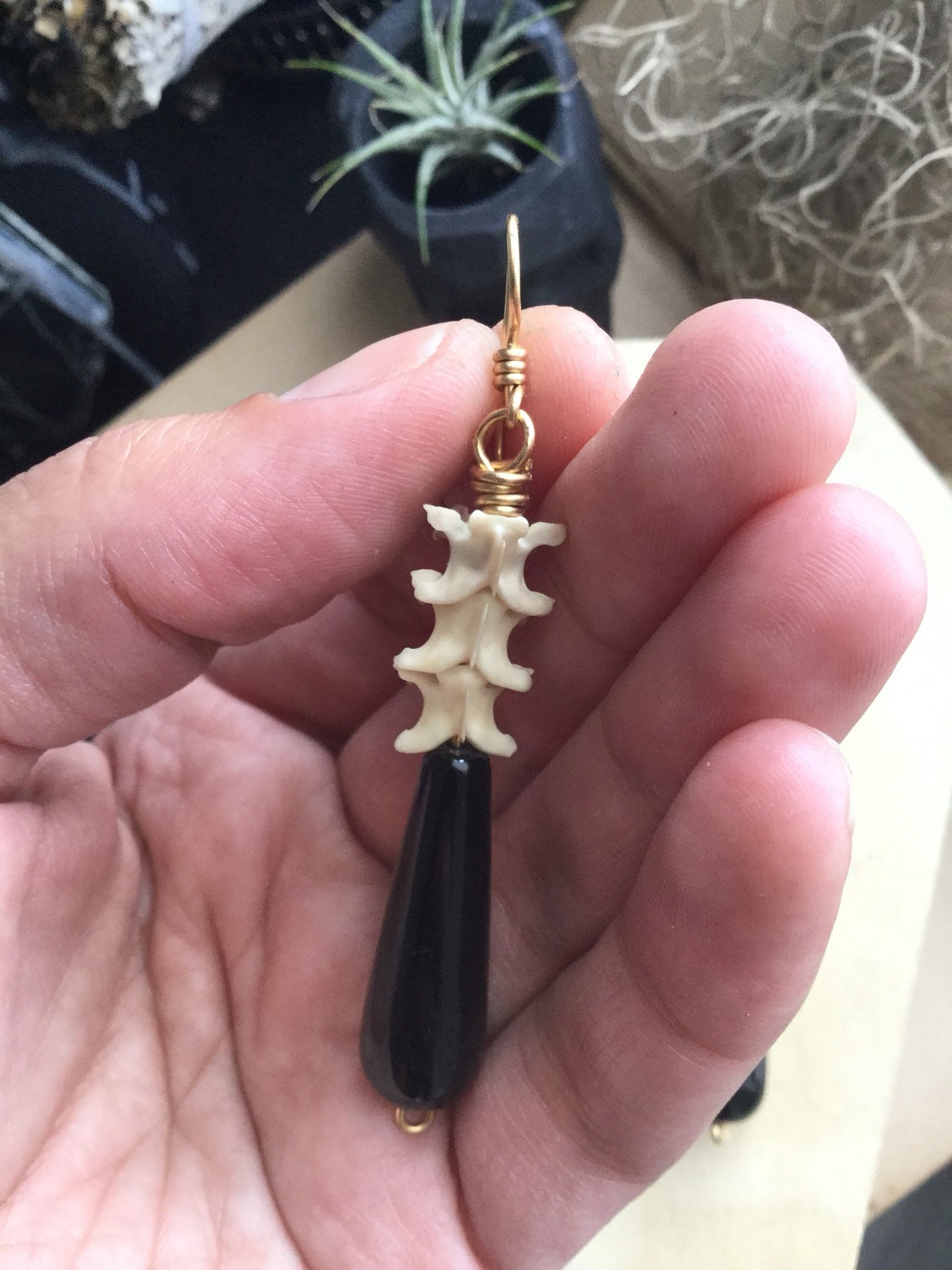 Snake Vertebrae and Onyx - Etsy