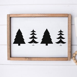Winter Tree Sign, Pine Tree Sign, Wood Sign With Trees, Christmas Tree ...