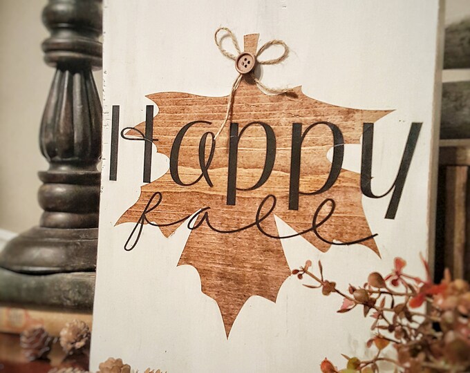 Fall Wooden Sign | Happy Fall Sign | Fall Farmhouse Signs | Autumn Wood ...