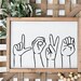 Love Sign Language Sign, Sign Language Sign, Love Wood Sign, Modern ...