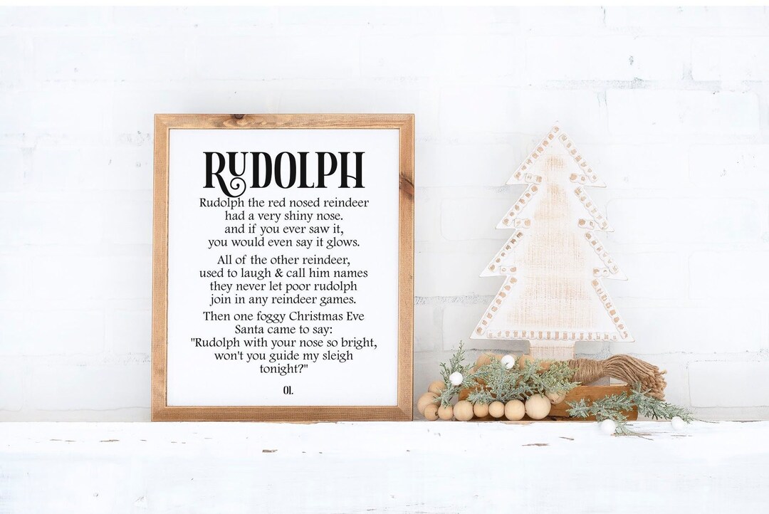 Rudolph the Red Nosed Reindeer, Rudolph Sign Wood, Reindeer Christmas ...