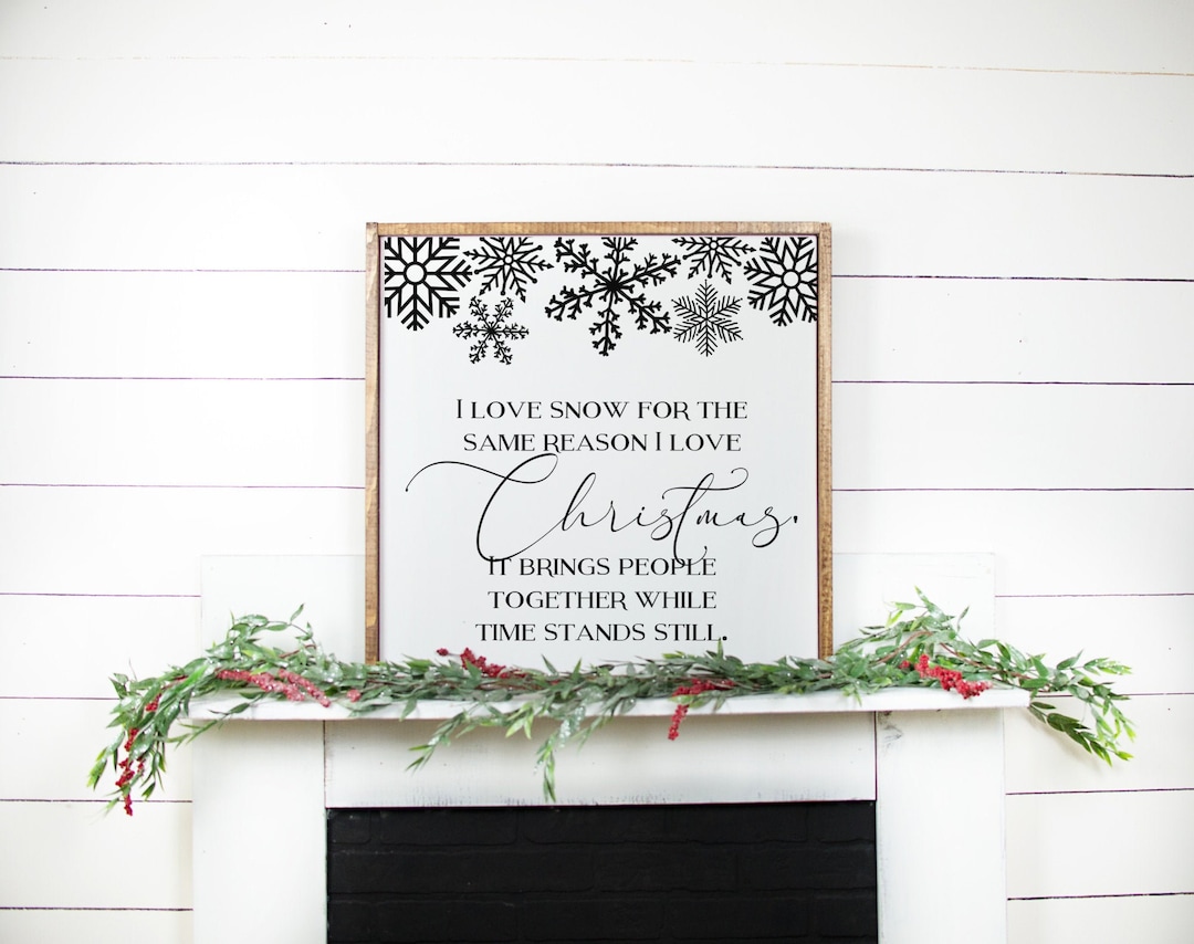 I Love Snow Christmas Sign, Christmas Signs Wood, Large Christmas Signs ...