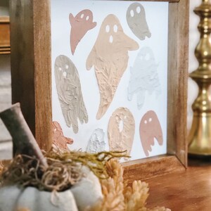 Ghost Wall Art, Textured Ghost Art, Halloween Chic Decor, Ghost Pattern ...