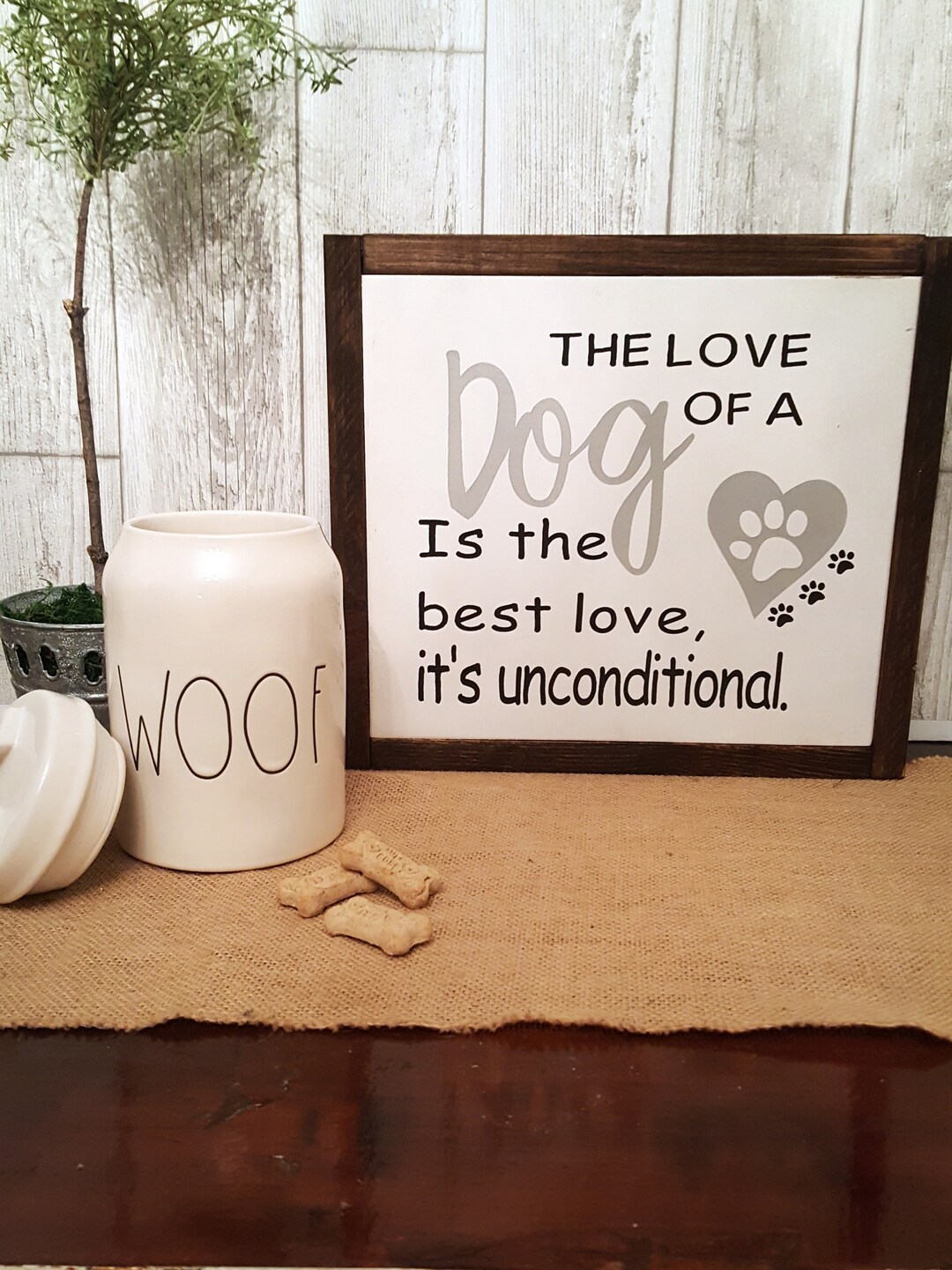 The Love of a Dog Sign - Dog Sign - Dog Love Sign - Farmhouse Style ...
