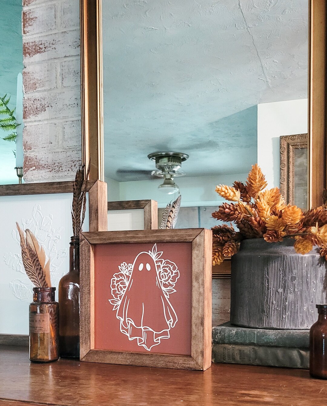Boho Ghost Wall Decor, Boho Halloween Decor, Ghost Decor, Boho Fall ...
