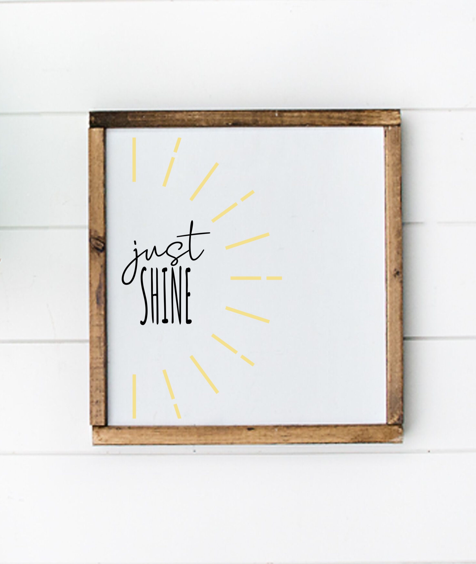 Motivational Wall Decor Just Shine Sign Boho Sign | Etsy
