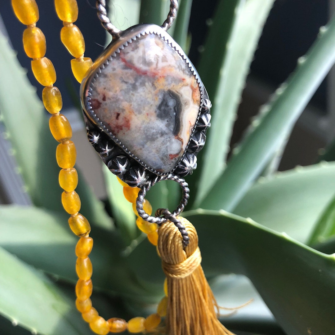 Yellow Crazy Lace Necklace - Etsy