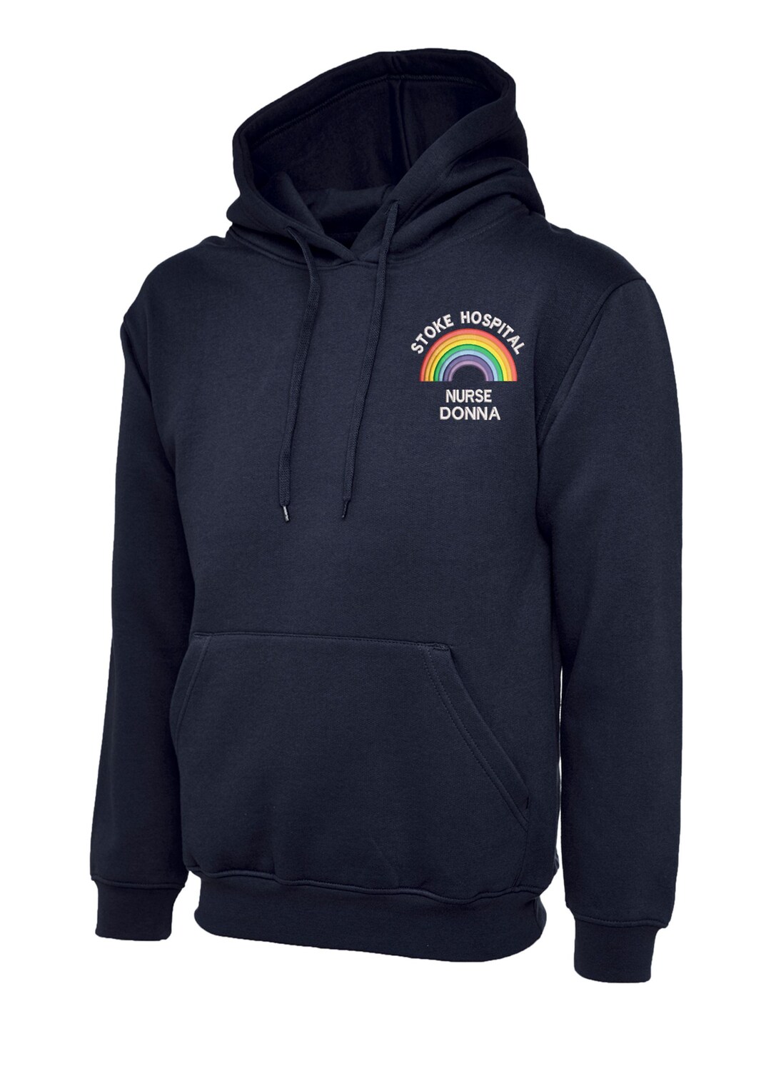 NHS Rainbow Hoodie – Personalised Zip-up With Embroidered Logo | Custom ...