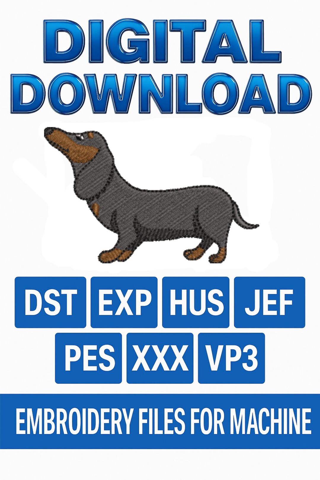 Sausage Dog Embroidery Design (instant Download) Digital Embroidery ...