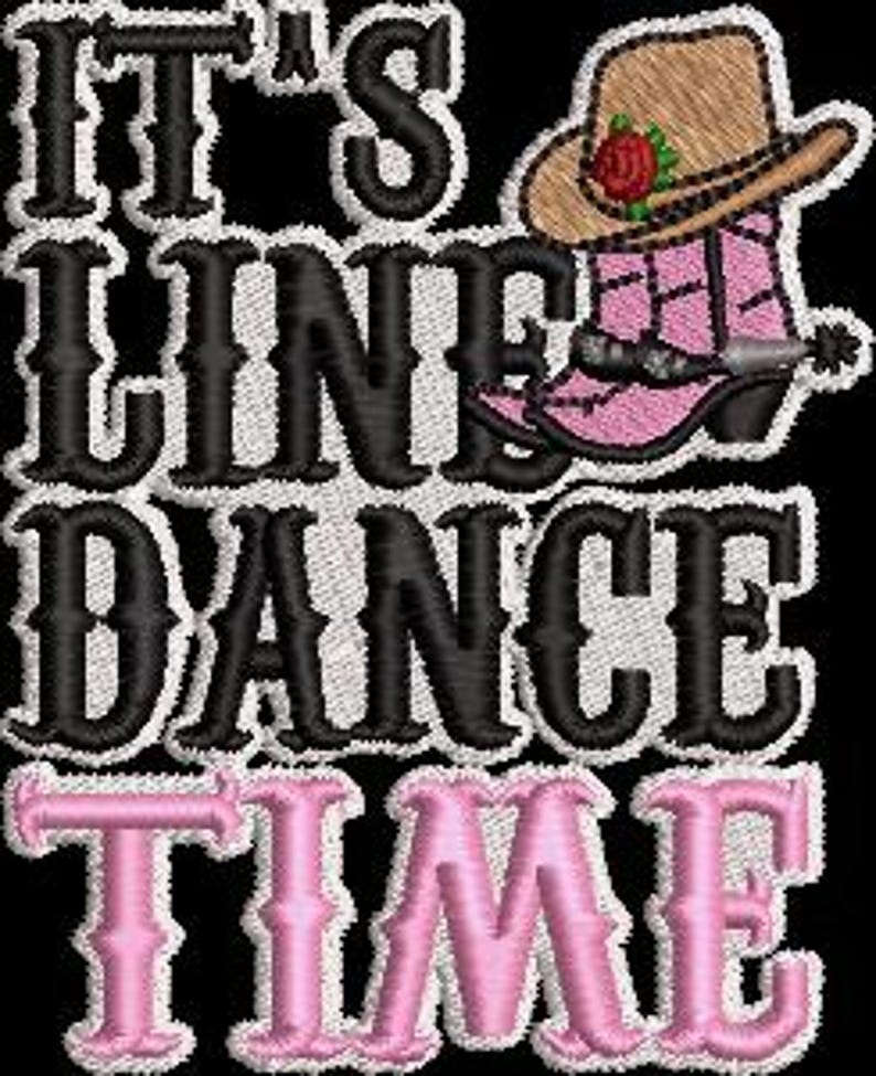 Line Dance Time Embroidery Design (instant Download) Digital Embroidery ...
