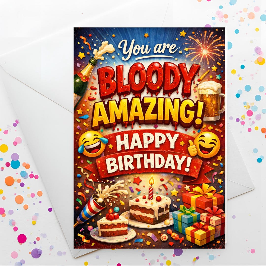 Amazing Bloody Birthday Card (digital Card) - Etsy