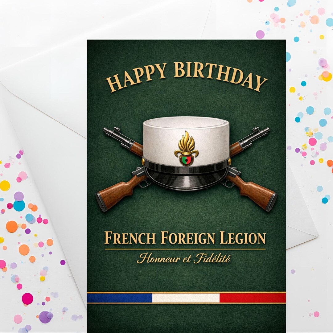 French Legion Birthday Card, Printable 5x7 Greeting (digital Download ...