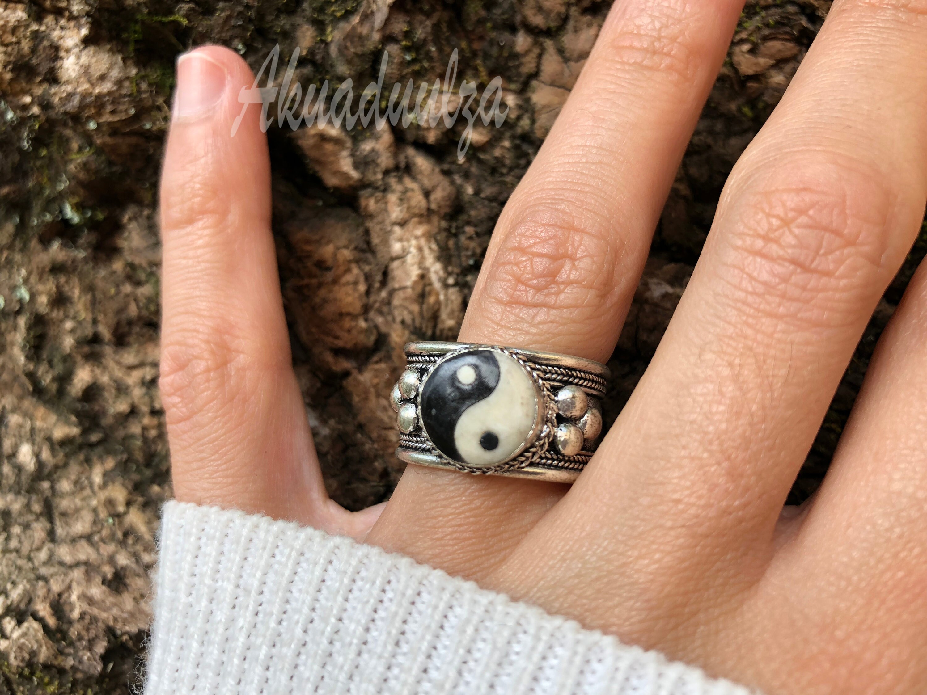 Yin and Yang Ring / Tibetan Handmade Ring / Hippie Boho Ring / Made in ...