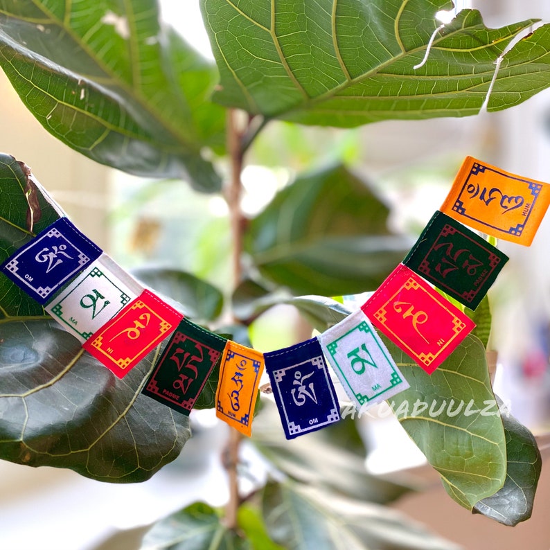 OM PRAYER FLAGS, Buddhist Flags, Om Mani Padme Hum, Spiritual Wall ...