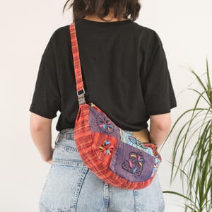 Purple PATCHWORK BAG | Made in Nepal | Hippie Boho Dumpling Bag | Colourful Crossbody Bag ...