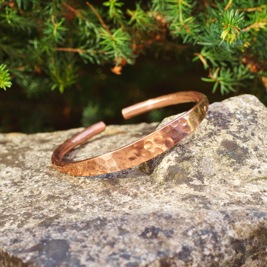 Pure Copper Hammered Cuff Bracelet, Handmade Nepal, Arthritis Relief ...
