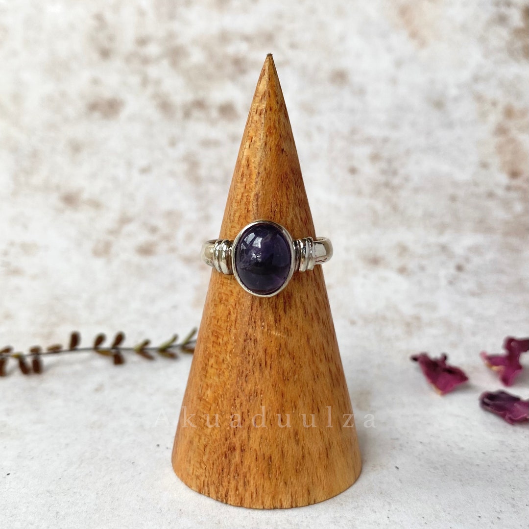 Purple Oval Stone Ring / Handmade in Nepal / Hippie Boho Gifts for Her ...