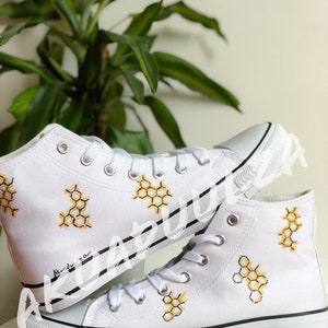 GOLDEN BEE Hand Painted Shoes / Bumble Bee Personalised Canvas Shoes ...