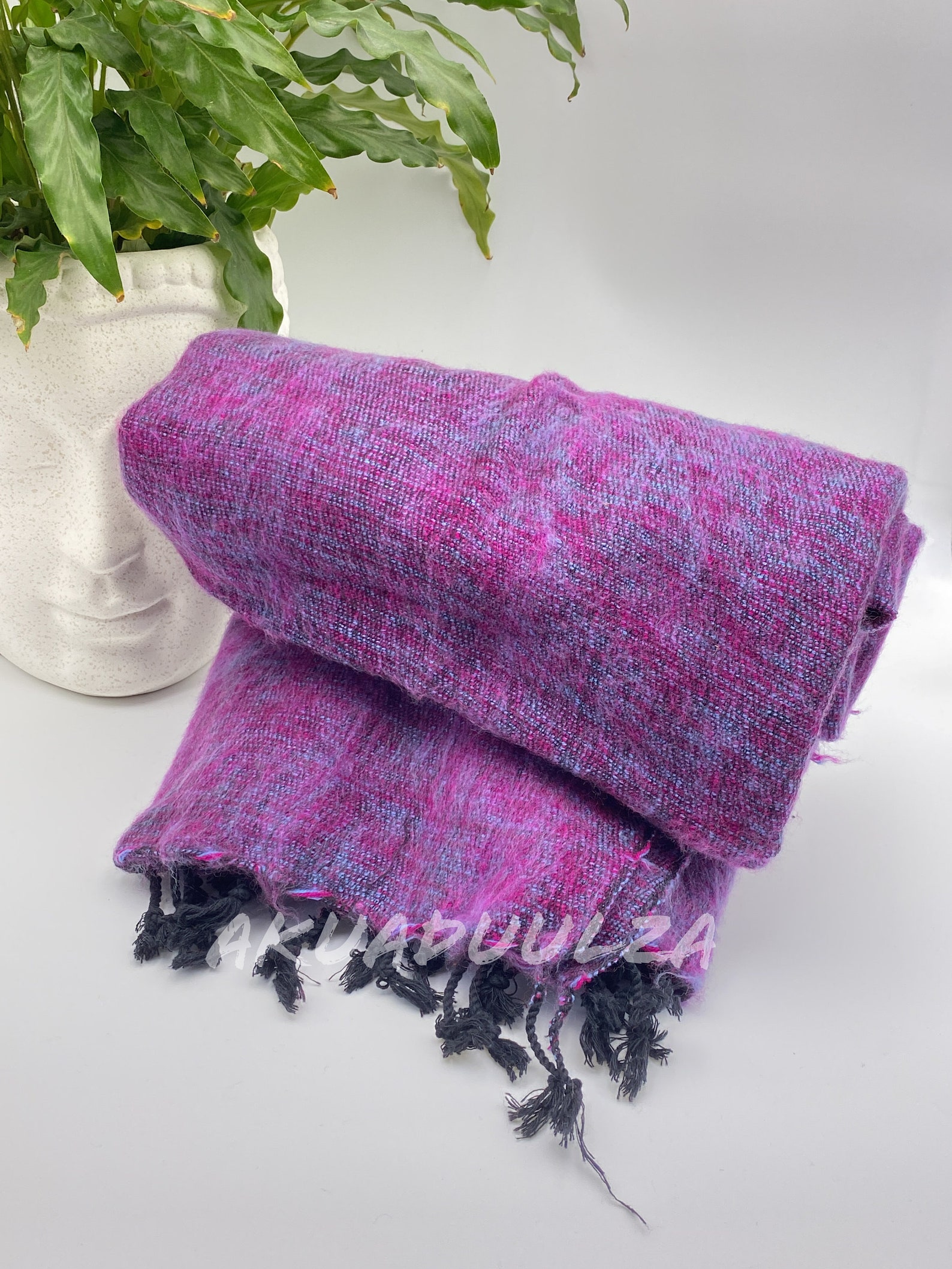 PASTEL PURPLE Yak Wool Nepalese Scarf / Himalayan Hand Loomed Shawl ...