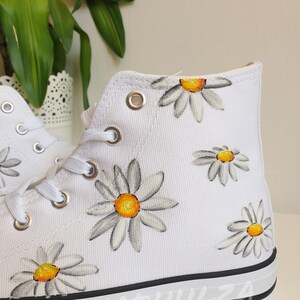 Summer Daisy Hand Painted Shoes / Wildflowers Personalised Canvas Shoes ...