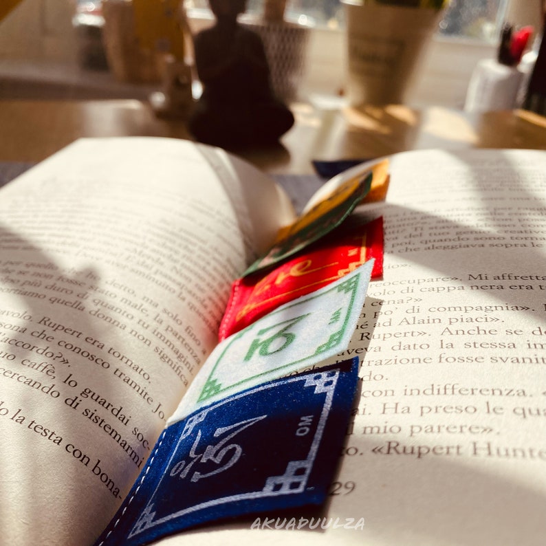 OM BOOKMARK Mini Prayer Flags Buddhist Flags Om Mani Padme - Etsy