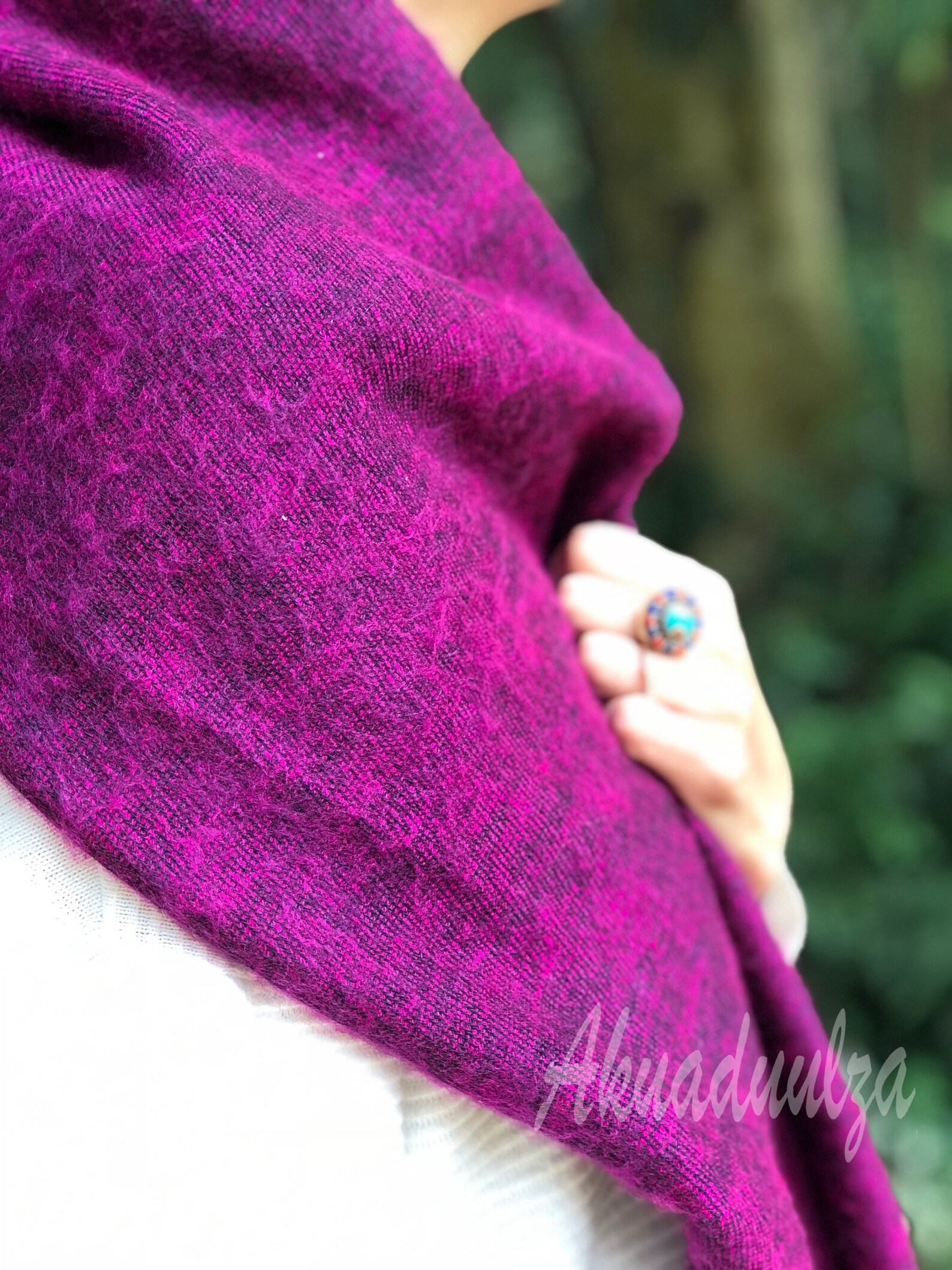 PURPLE Yak Wool Nepalese Scarf / Himalayan Hand Loomed Shawl / Large ...