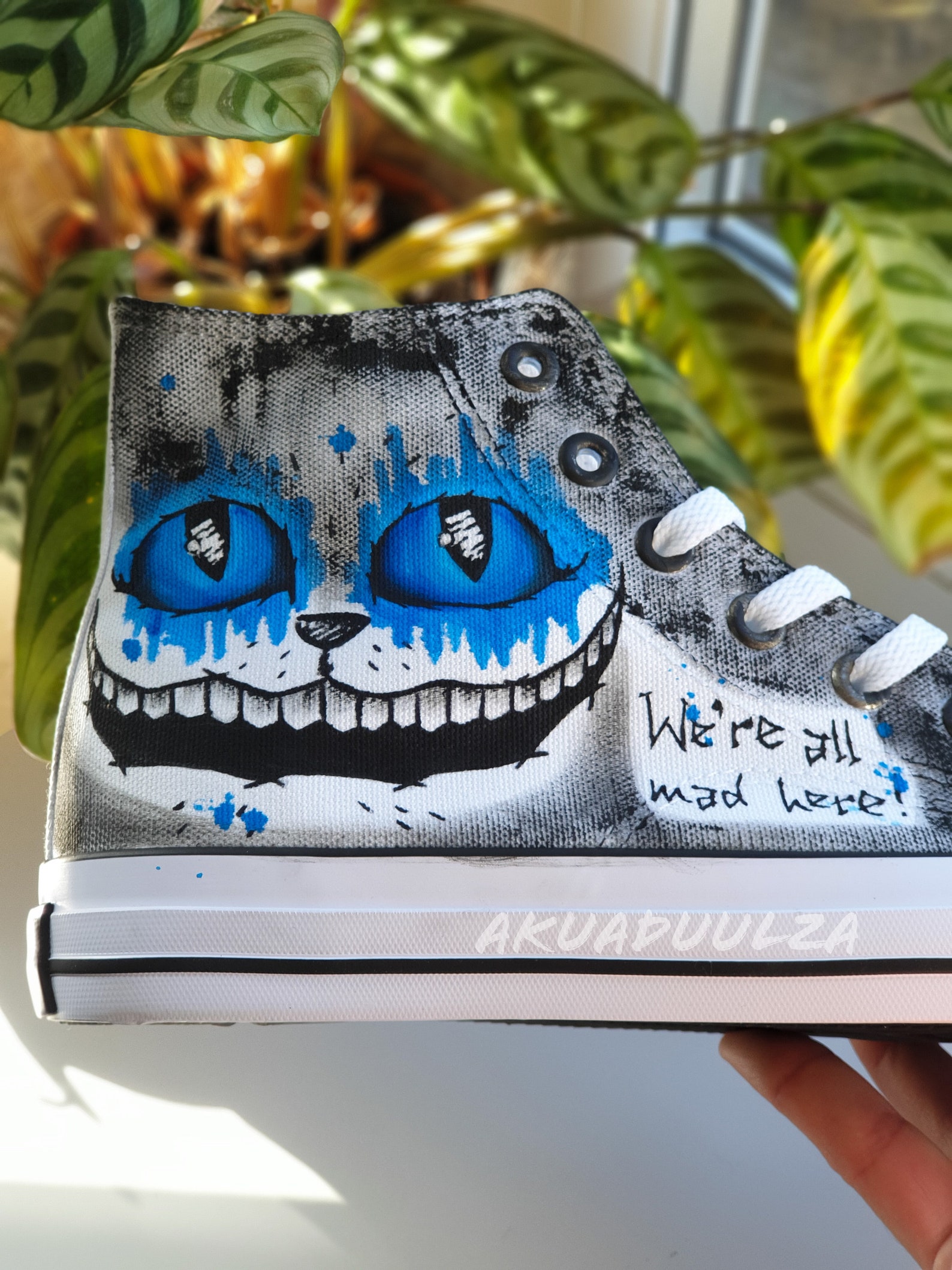 BLUE Cheshire Cat / Alice in Wonderland Inspired Hand Painted - Etsy