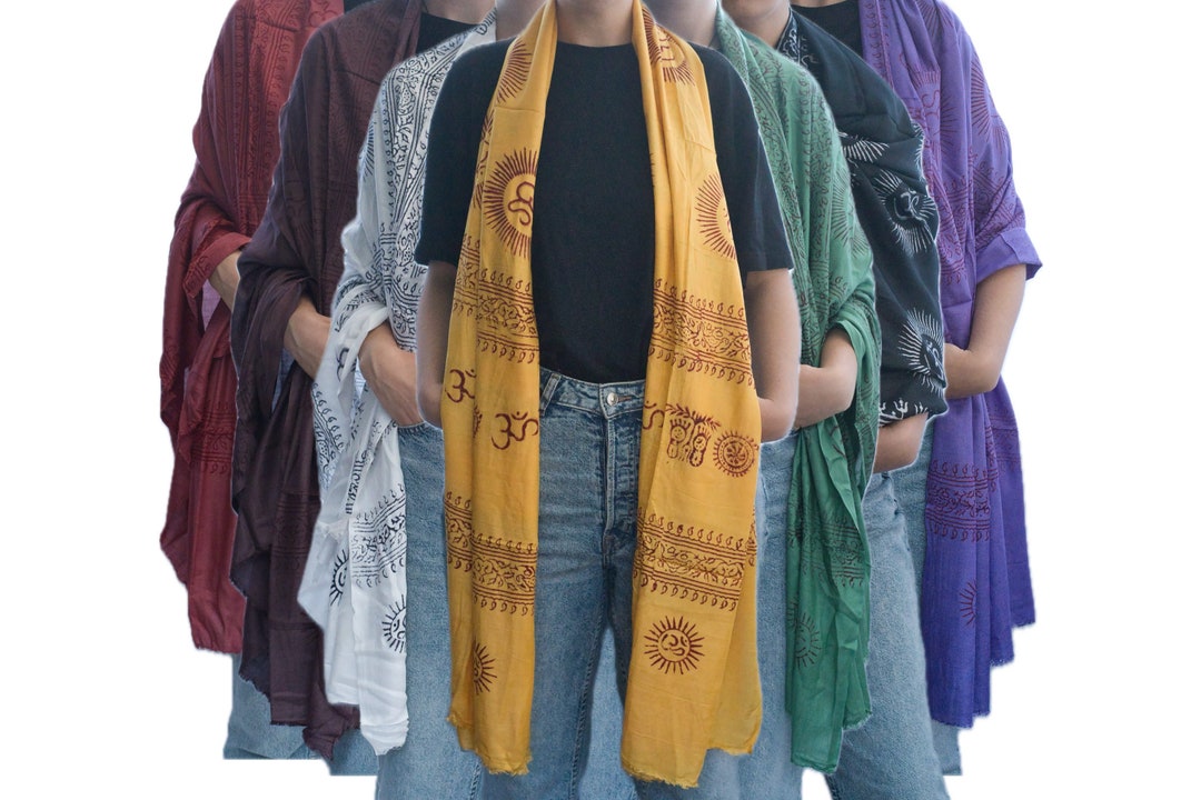 PREMIUM OM SHAWL | Handcrafted Spiritual Wrap | Made in Nepal | Scarf ...