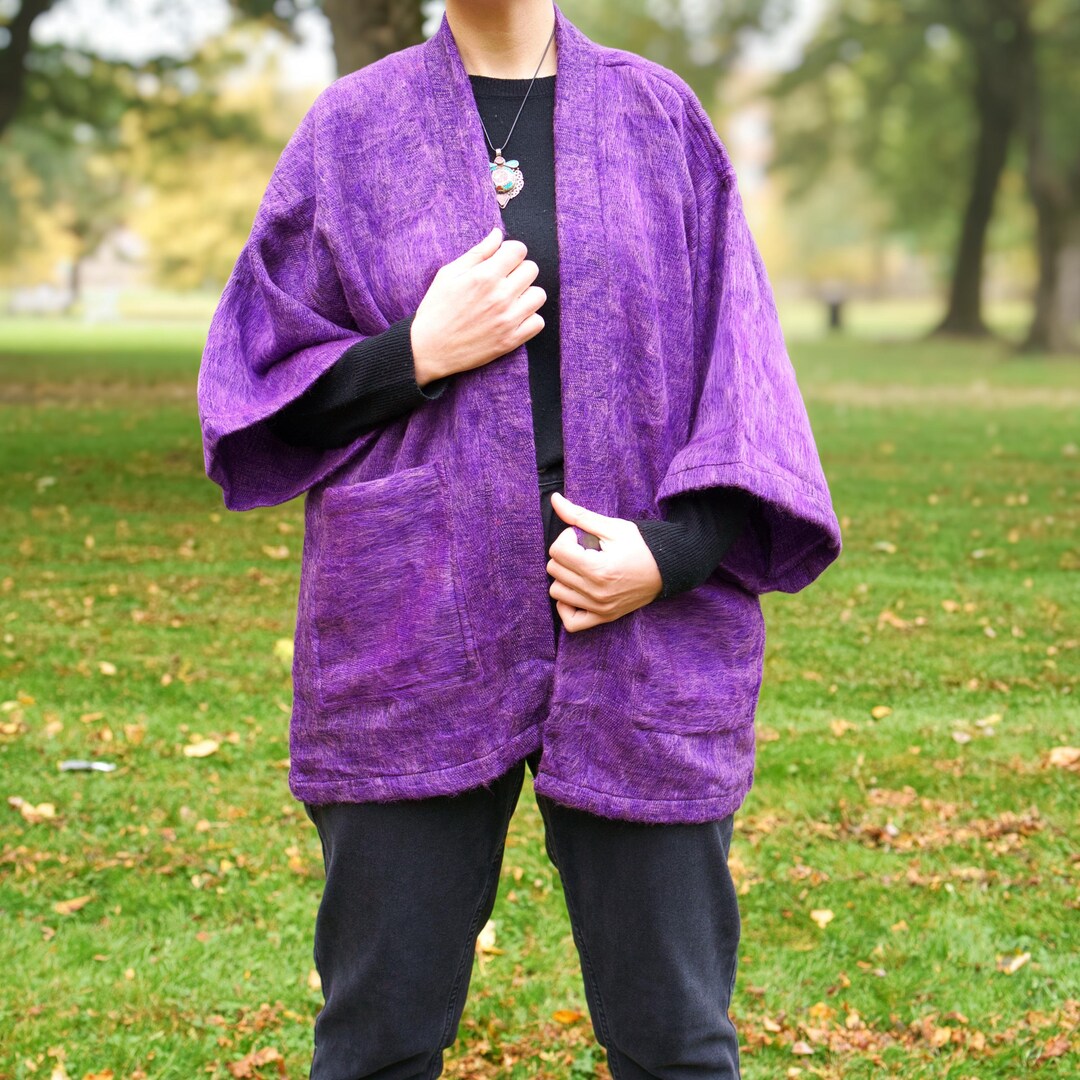LAVENDER Yak Wool Kimono | Cosy Winter Oversized Haori | Unisex, One ...