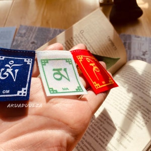 OM BOOKMARK Mini Prayer Flags | Buddhist Flags | Om Mani Padme Hum ...