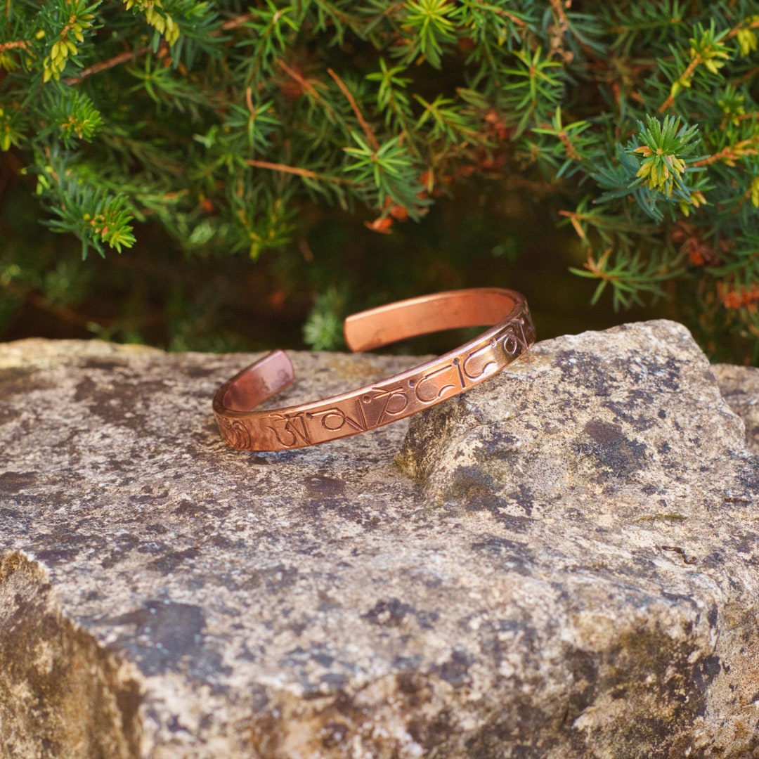 OM Mani Padme Hum COPPER Bracelet Healing Copper Bangle Made in Nepal ...