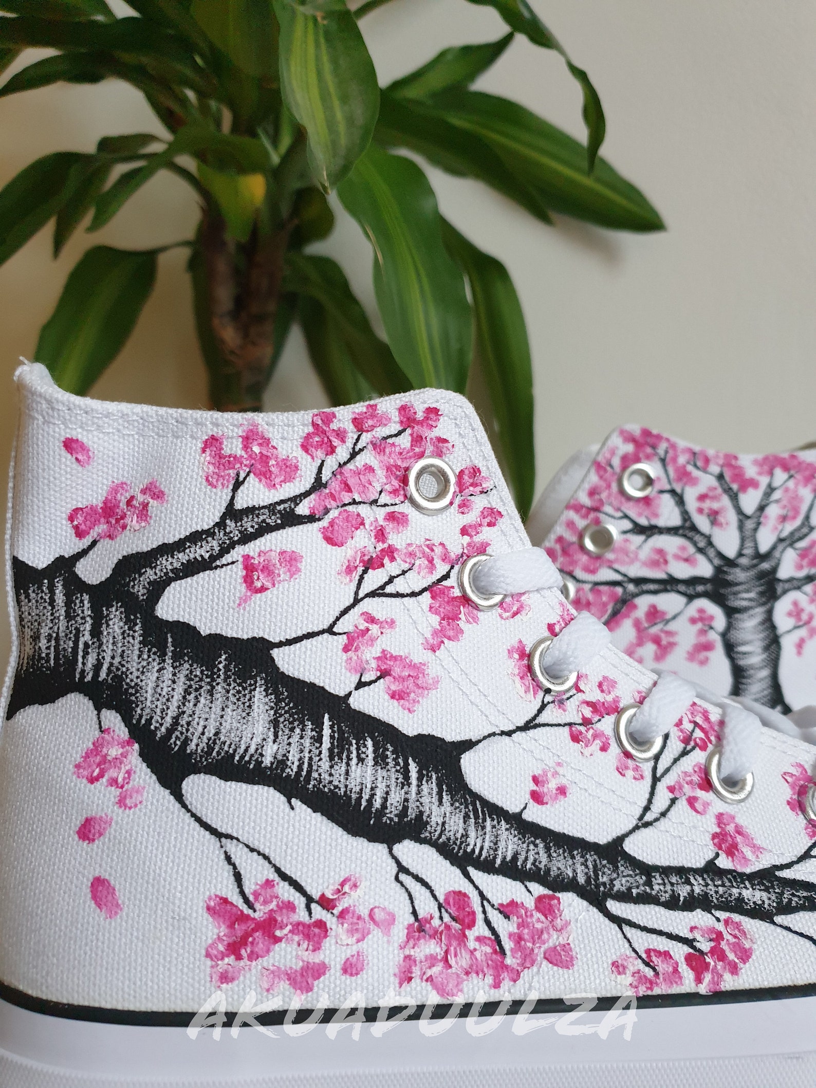 CHERRY BLOSSOM Shoes / Hand Painted Sakura Shoes / Japanese Inspired ...