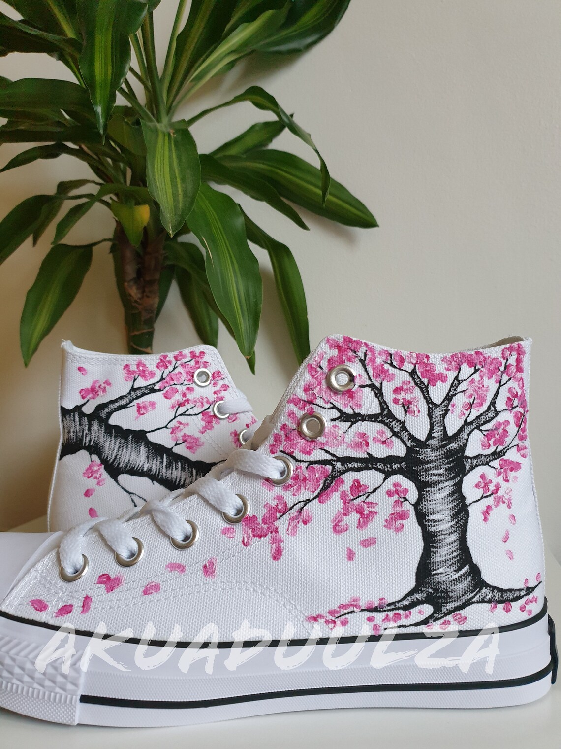 CHERRY BLOSSOM Shoes / Hand Painted Sakura Shoes / Japanese Inspired ...