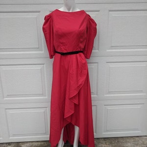 Vintage 1980's Red High Puff Shoulders Bridesmaid Midi - Etsy