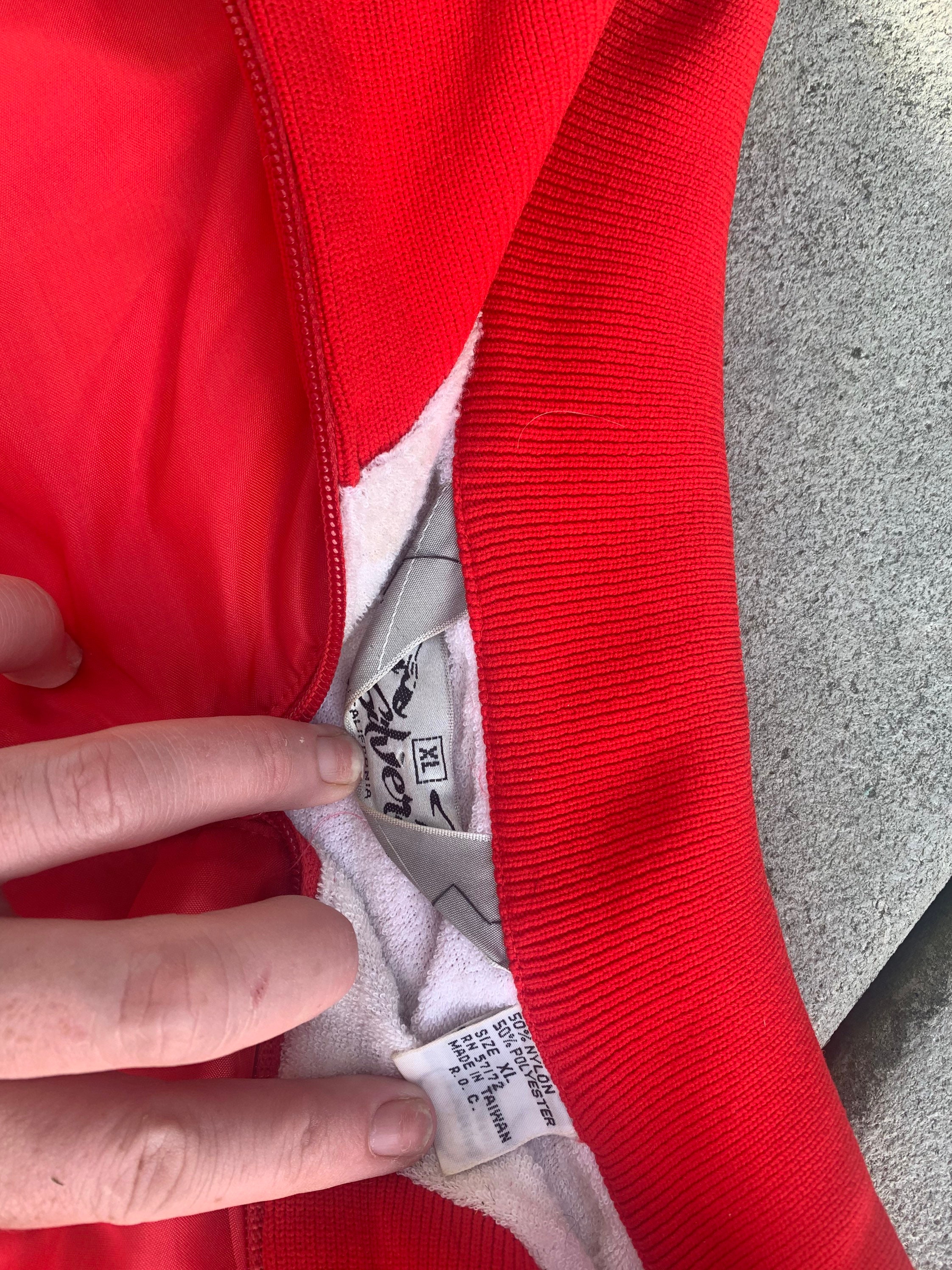 Vintage Red Silky Bomber Jacket Zip up Track Jacket, M/L - Etsy