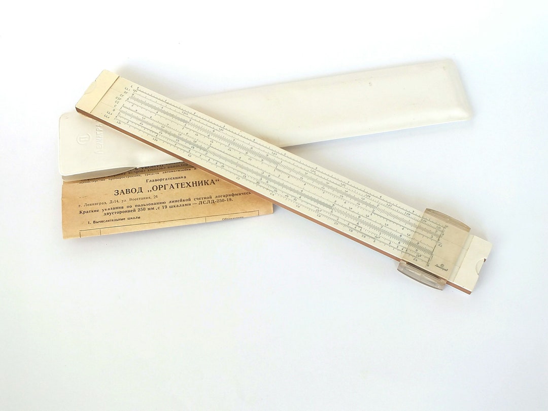 Vintage USSR Logarithmic Ruler, Soviet Ruler, Engineering Tool Analogue ...