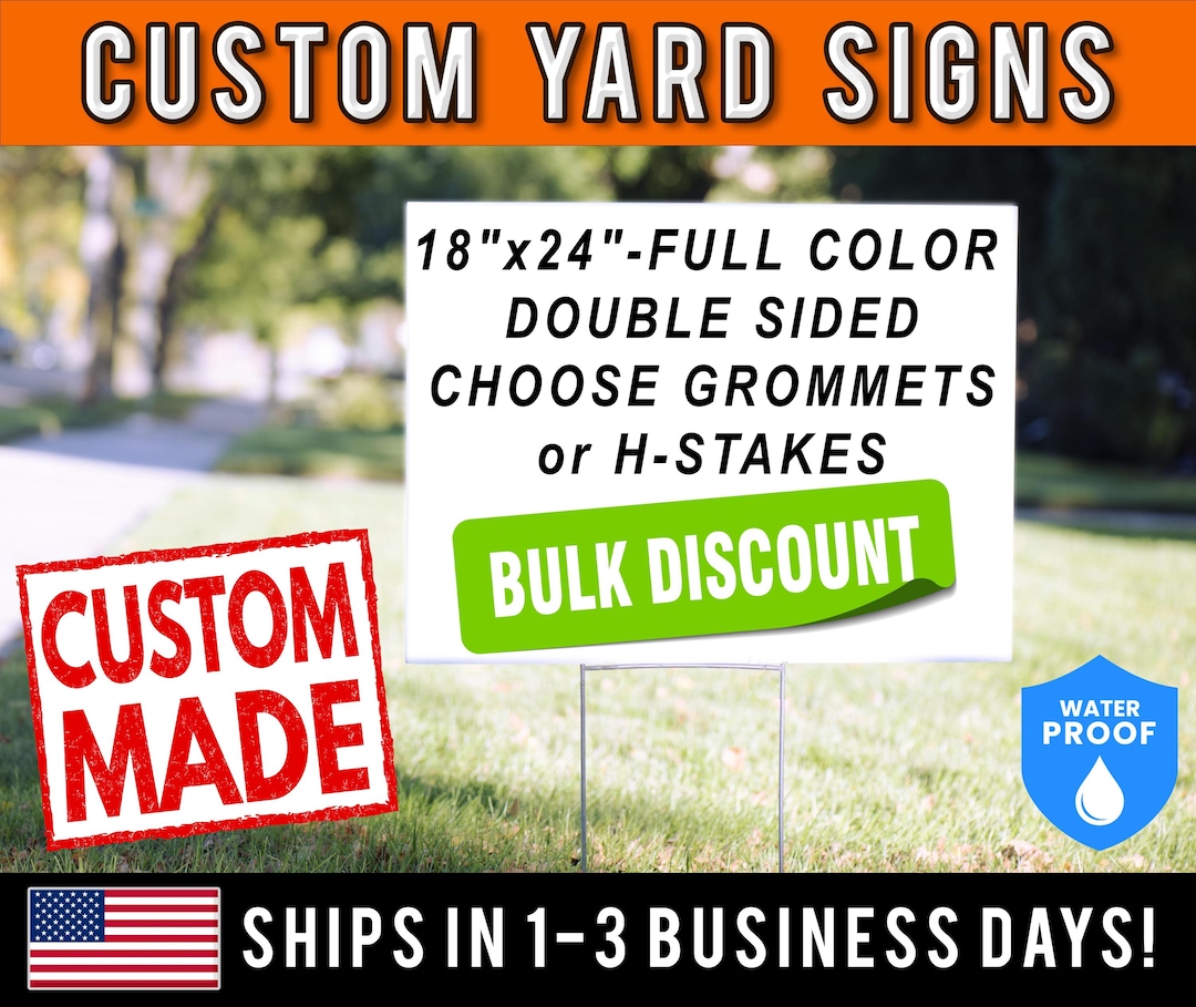 Custom Business Yard Signs - Bulk Yard Signs - Custom Yard Signs With ...
