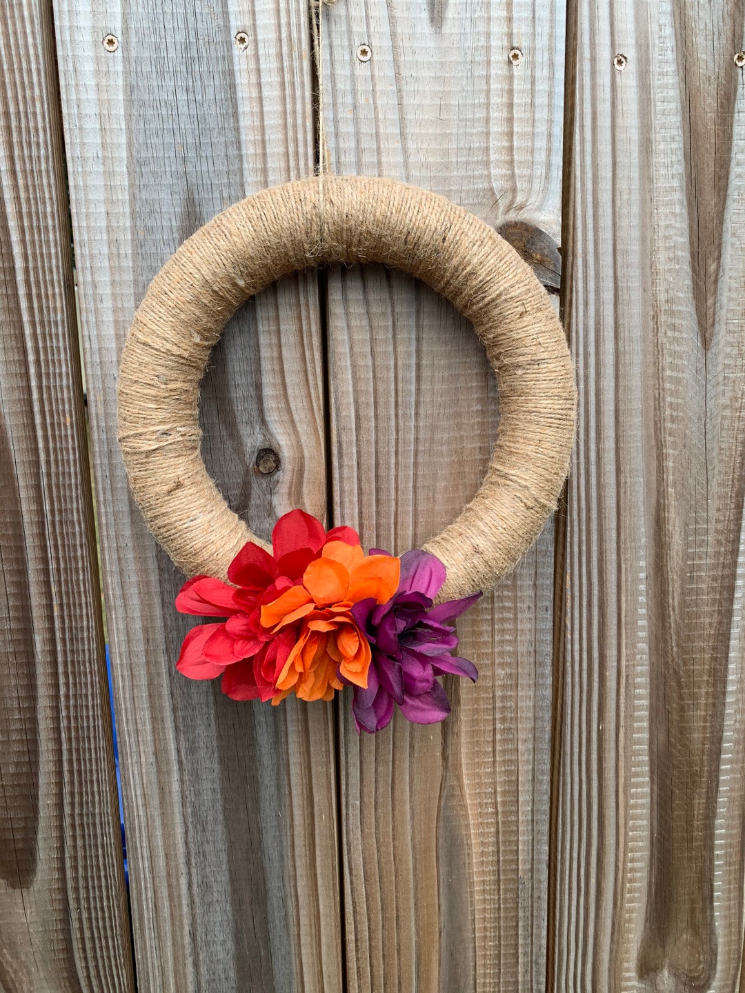 Dahlia Flower Wreath, Small Fall Wreath, Thanksgiving Wreath, Indoor ...