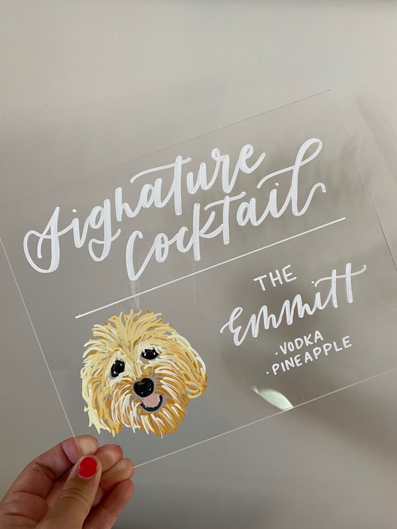 Custom Dog Signature Drink Custom Dog Sign Dog Signature | Etsy