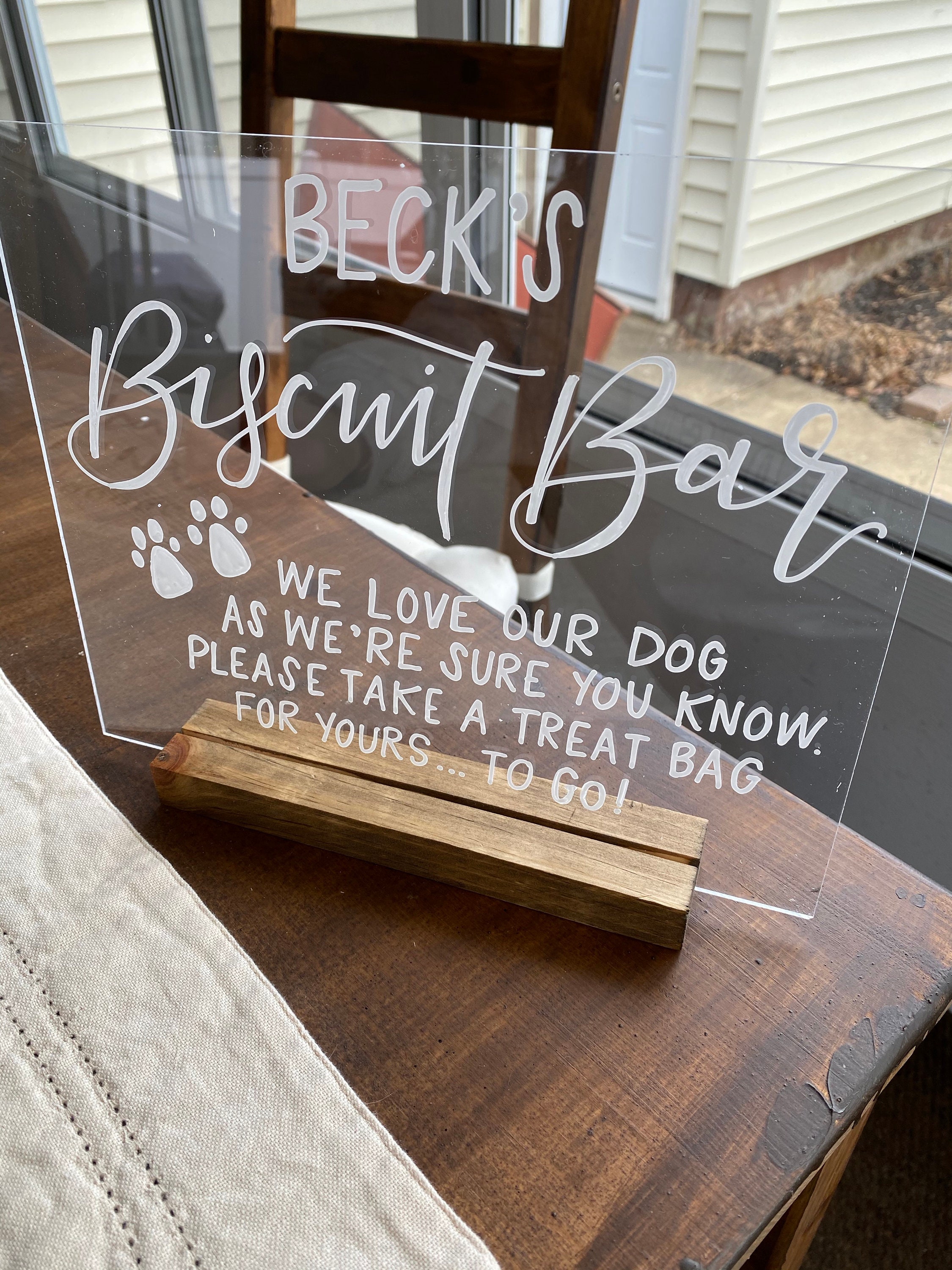 Dog Biscuit Acrylic Wedding Sign Wedding Decor Acrylic Sign | Etsy