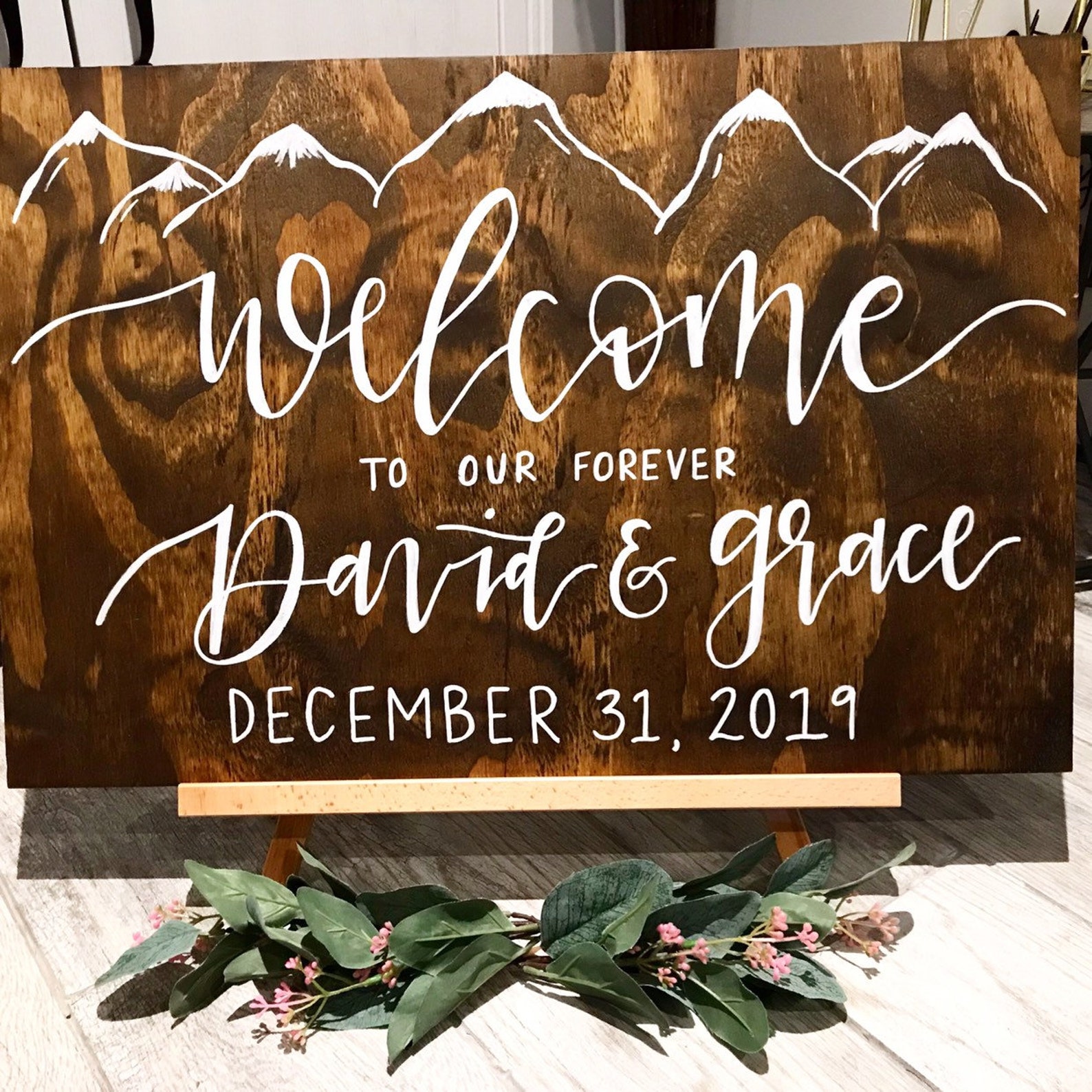 Mountain Welcome Sign Rustic Wedding Sign Rustic Welcome - Etsy