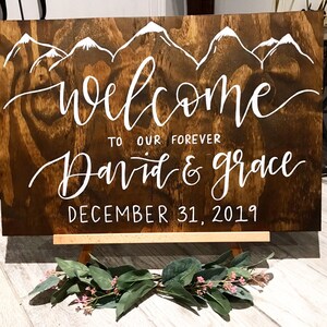 Mountain Welcome Sign, Rustic Wedding Sign, Rustic Welcome Sign ...