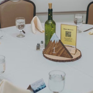 Wood Mountain Table Numbers, Hand Lettered Table Numbers, Rustic Table ...