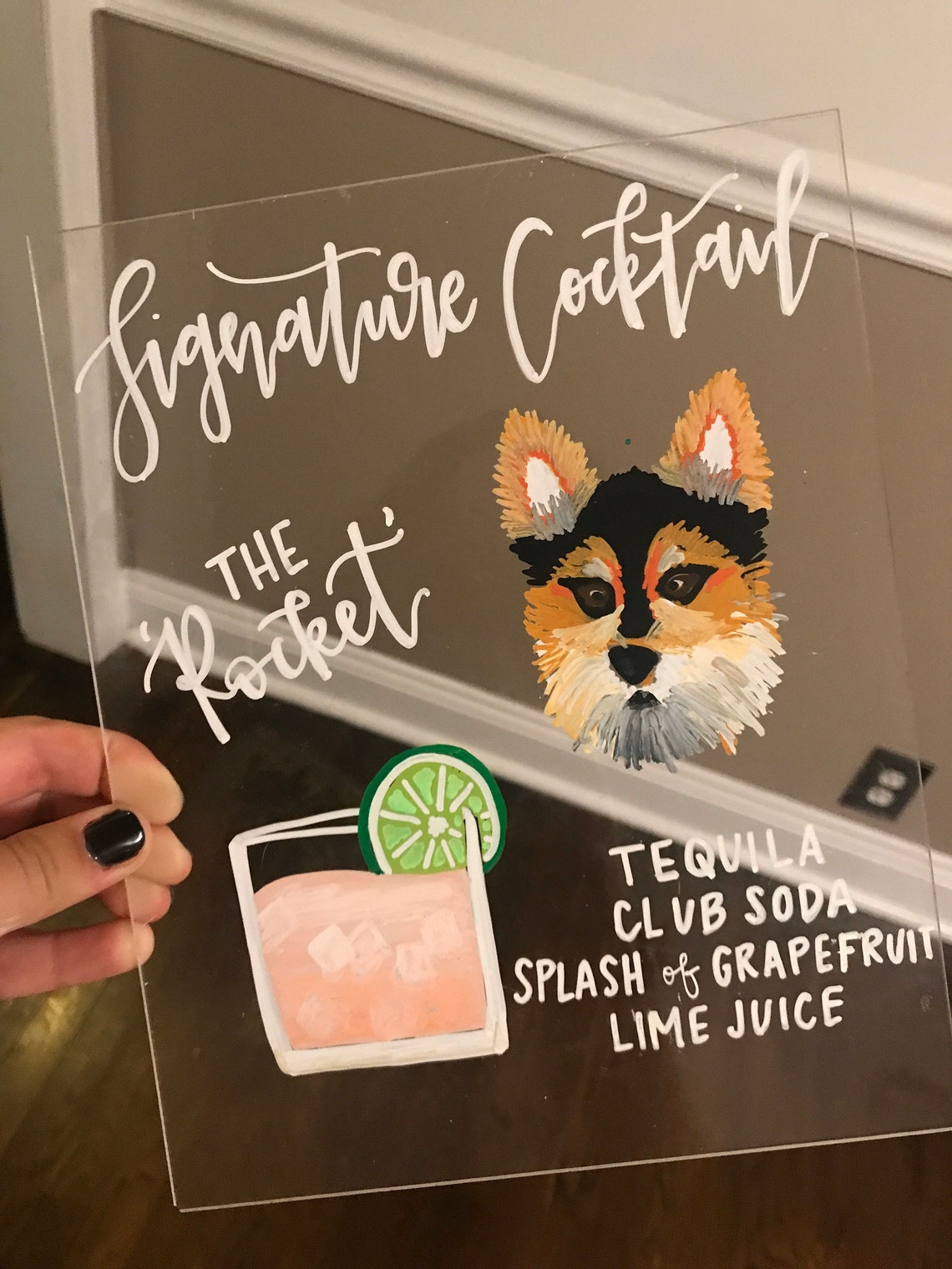 Custom Dog Signature Drink Custom Dog Sign Dog Signature | Etsy